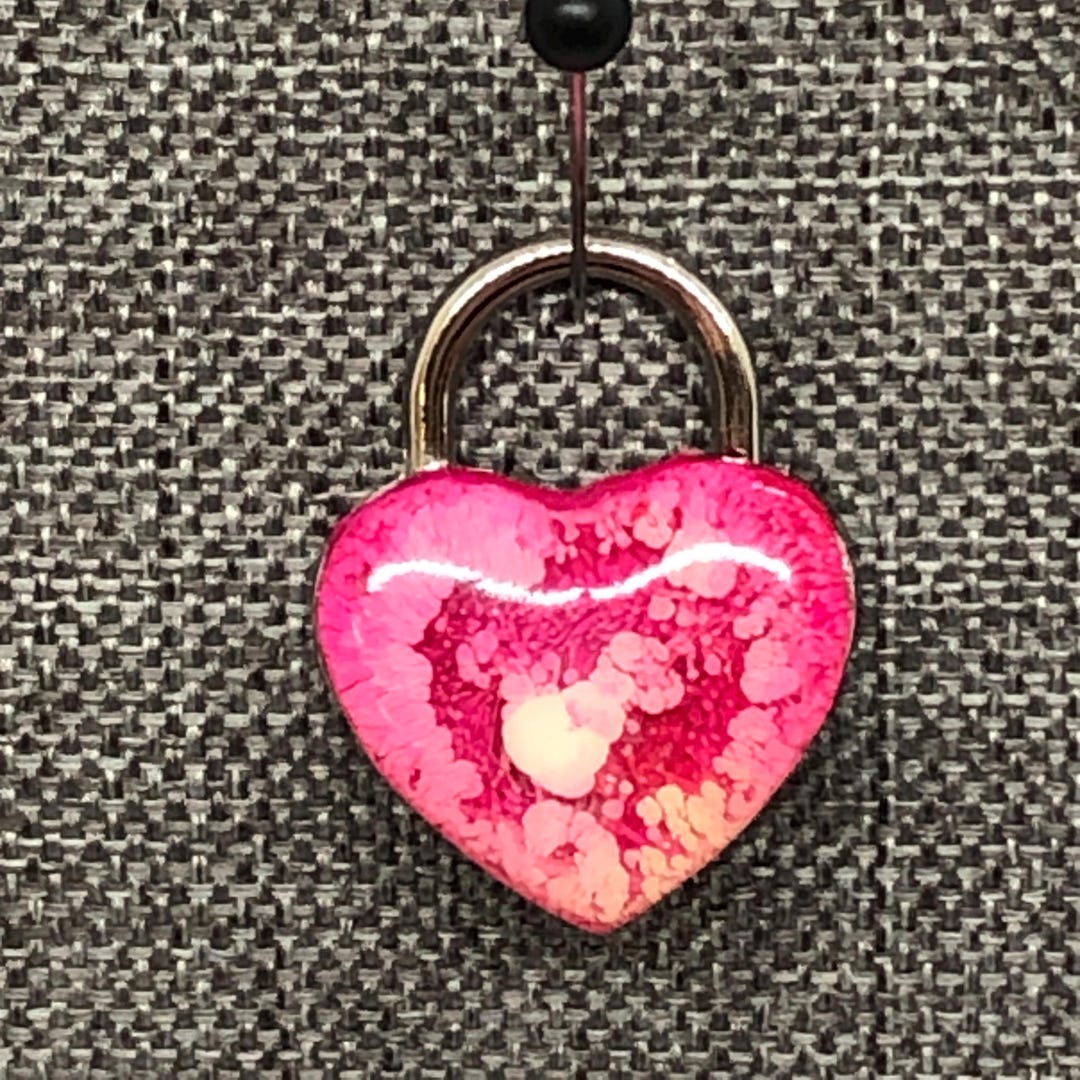 Pink Embellished Mini Heart Lock 24/7 Wearable Working Day Collar Lock ...
