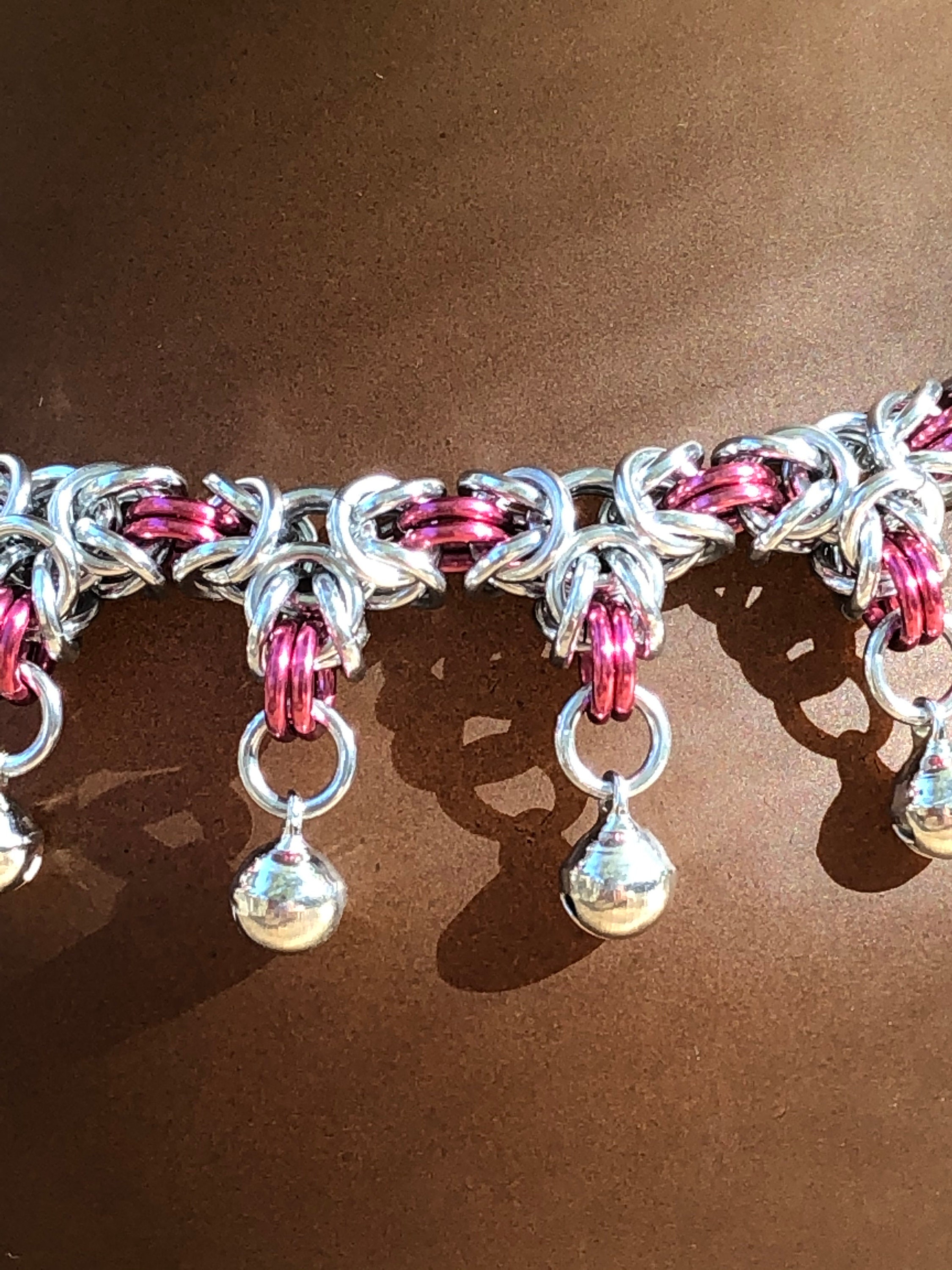 Pink Tryzantine Belled Anklet, Belly Dancing, Slave Bells, Submissive ...