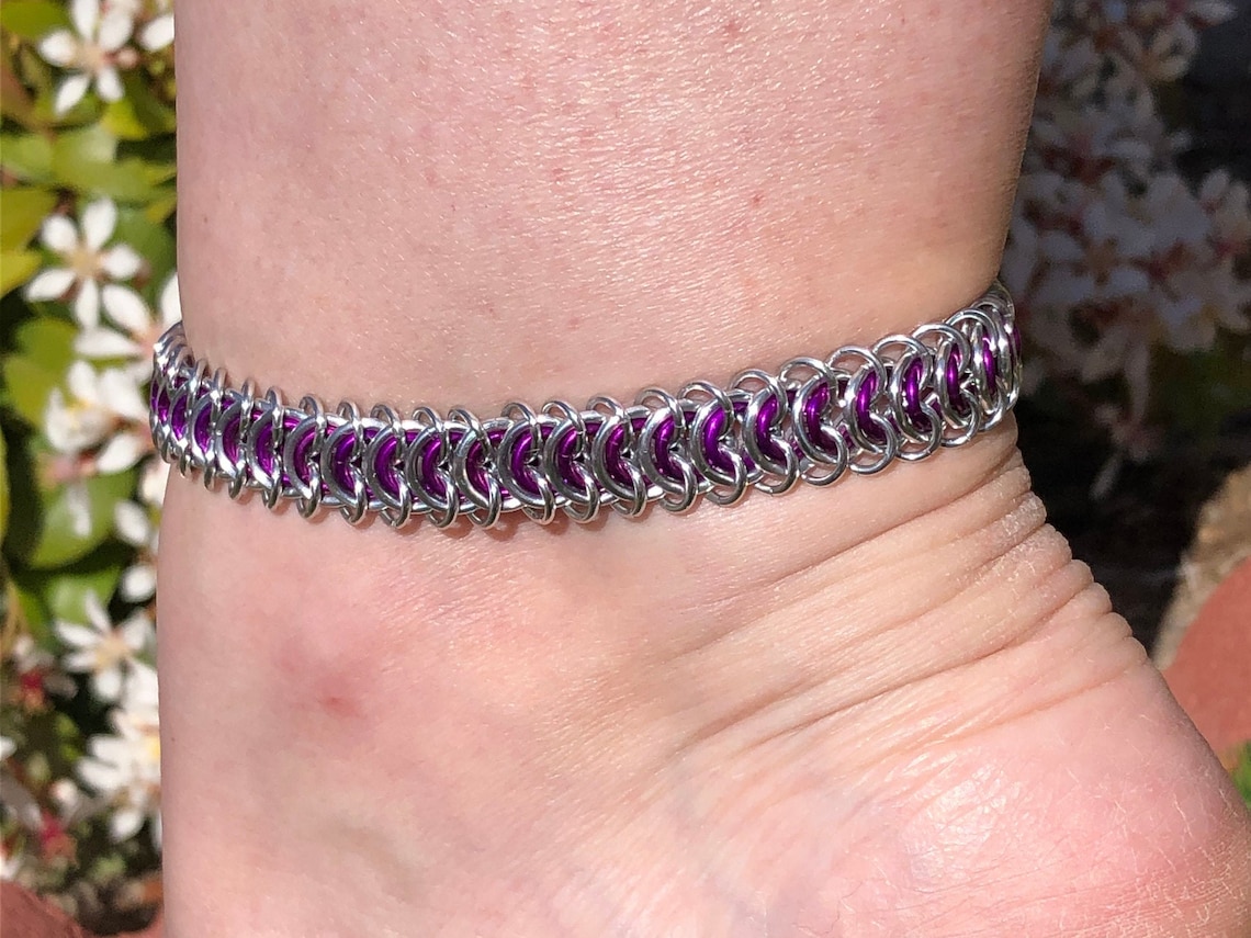 Stainless Steel Locking Anklet Vertebrae Style in Multiple - Etsy