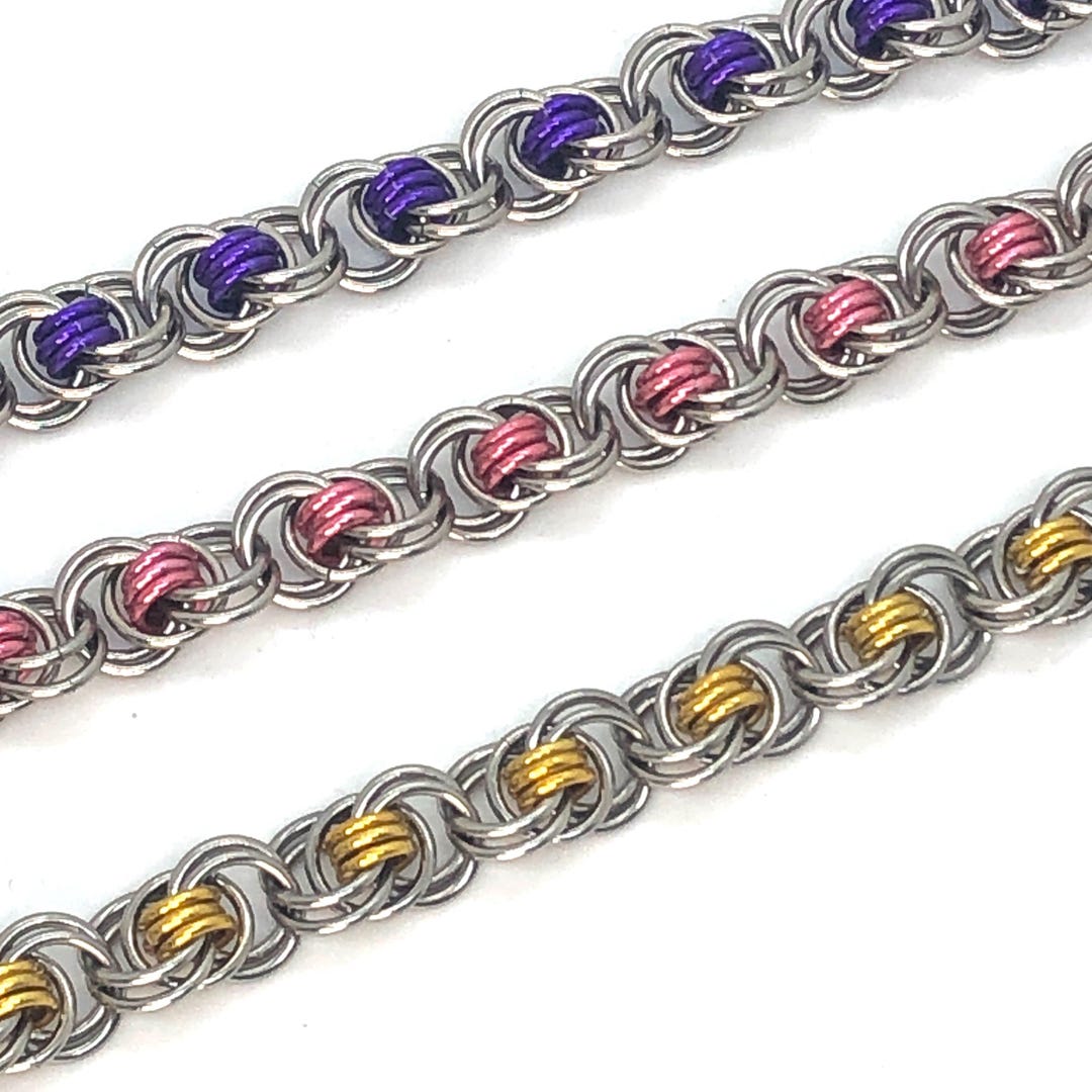 Ocean Waves Style Anklet With Accent Colors Stinless Steel, Hex Lock ...
