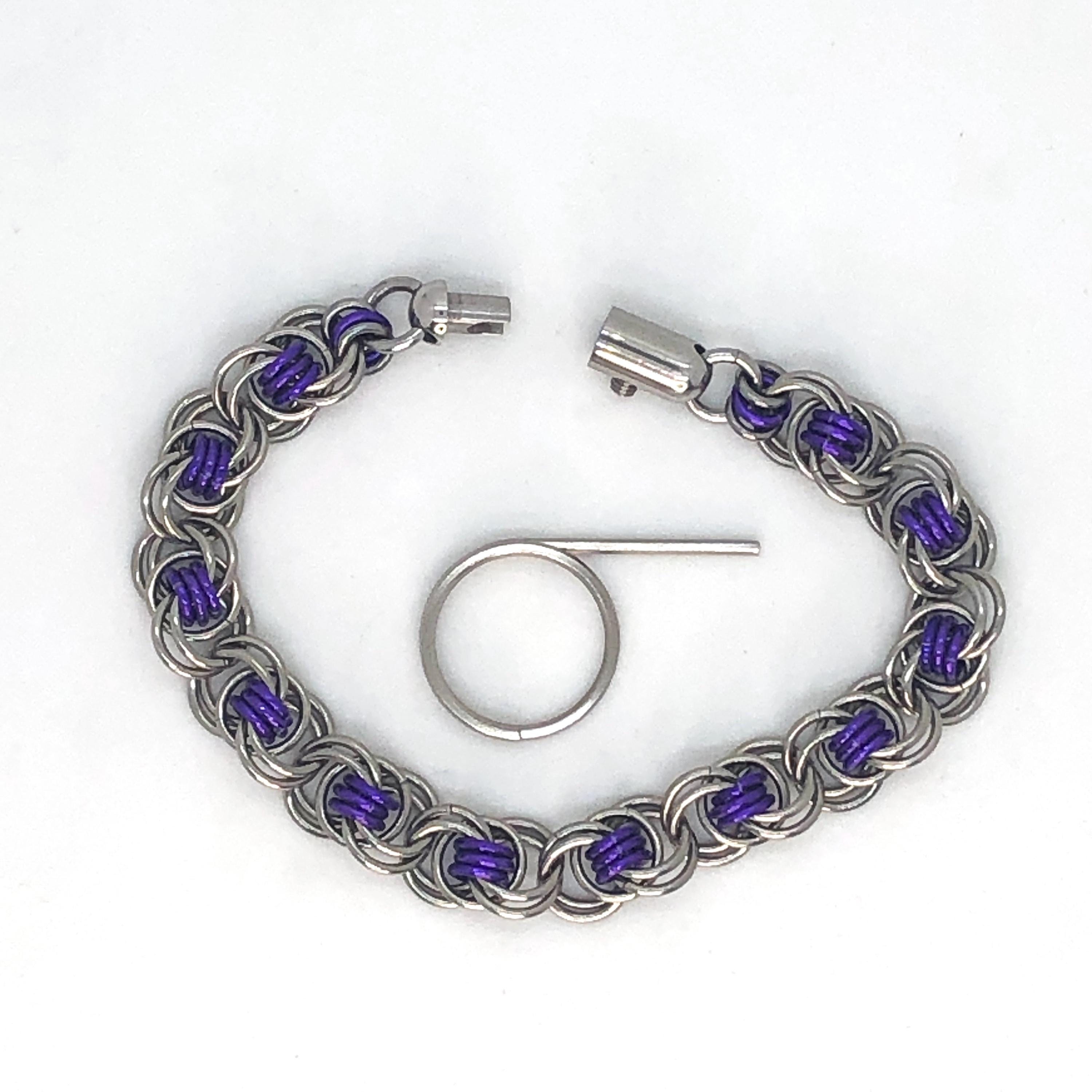 Ocean Waves Style Anklet With Accent Colors Stinless Steel, Hex Lock ...