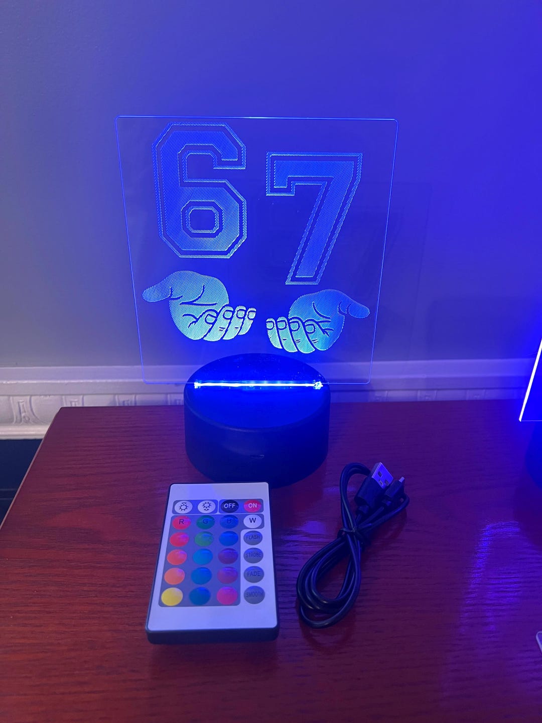 67 Viral Meme LED Acrylic Lamp | Trendy Internet Slang Night Light ...