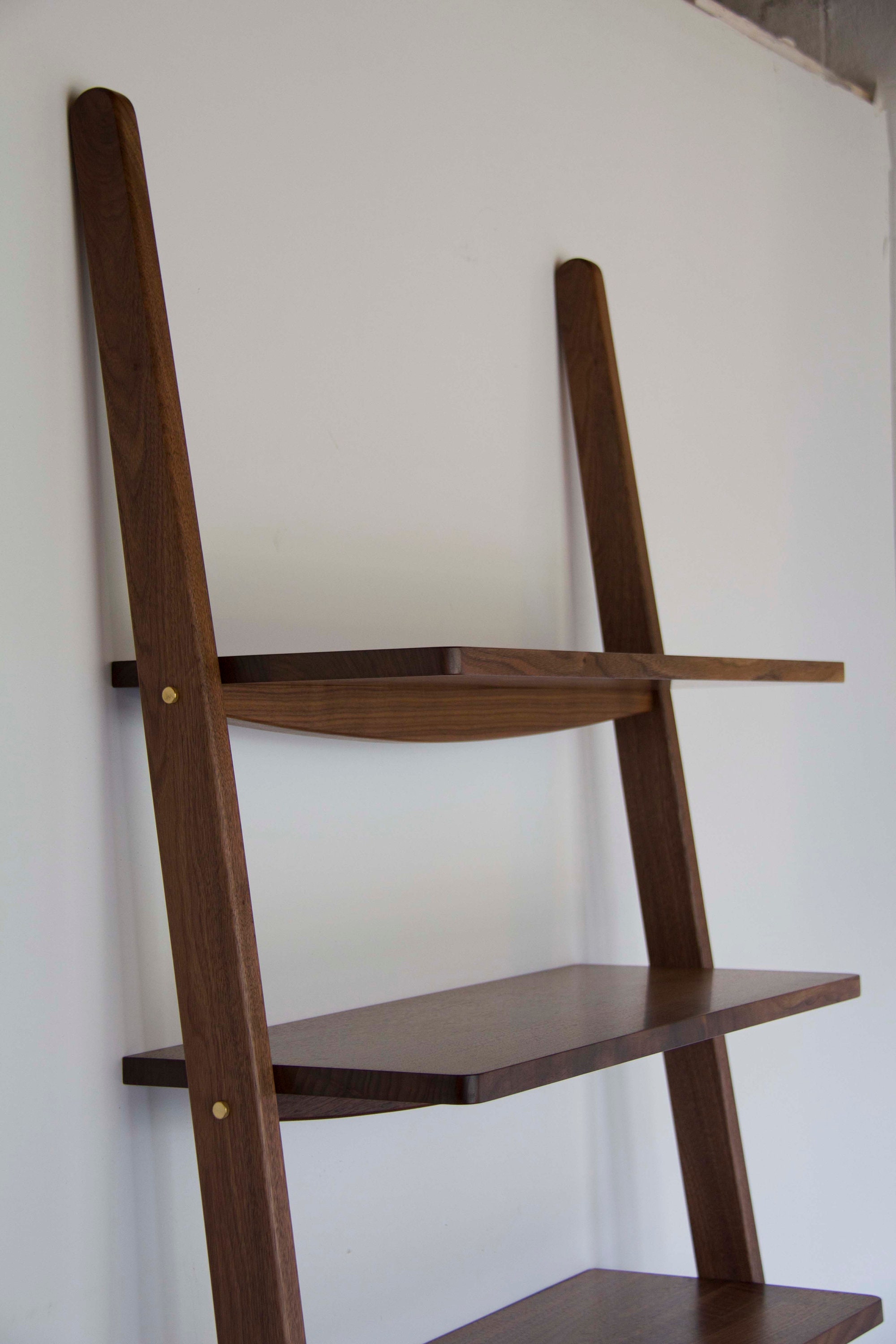 Mid Century Modern Walnut Ladder Shelf With Drawer - Etsy