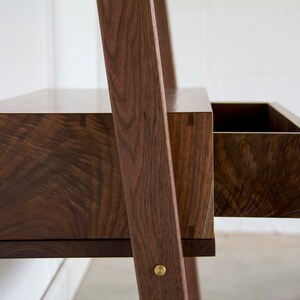 Mid Century Modern Walnut Ladder Shelf With Drawer - Etsy