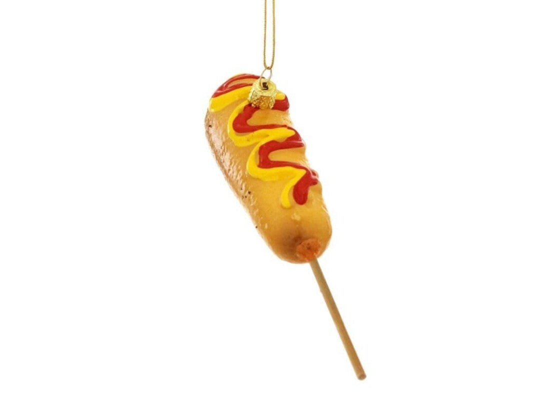 Corn Dog on a Stick Glass Christmas Ornament - Etsy