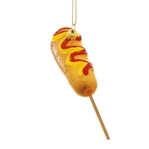 Corn Dog on a Stick Glass Christmas Ornament - Etsy