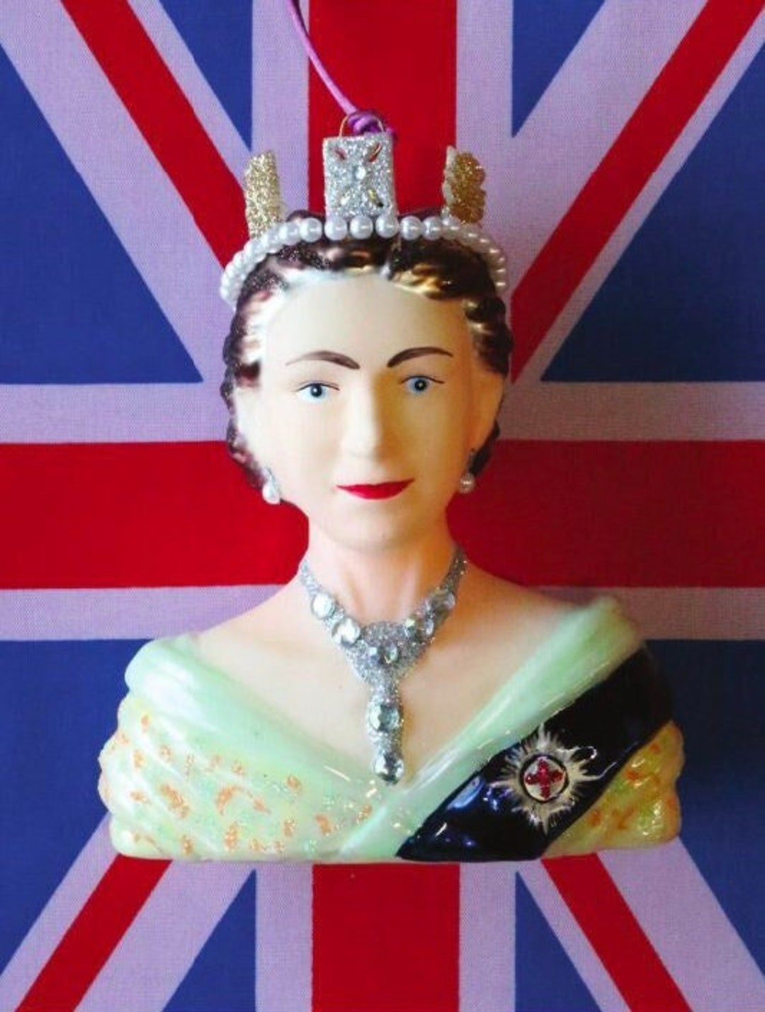 Queen Elizabeth Glass Christmas Ornament - Etsy