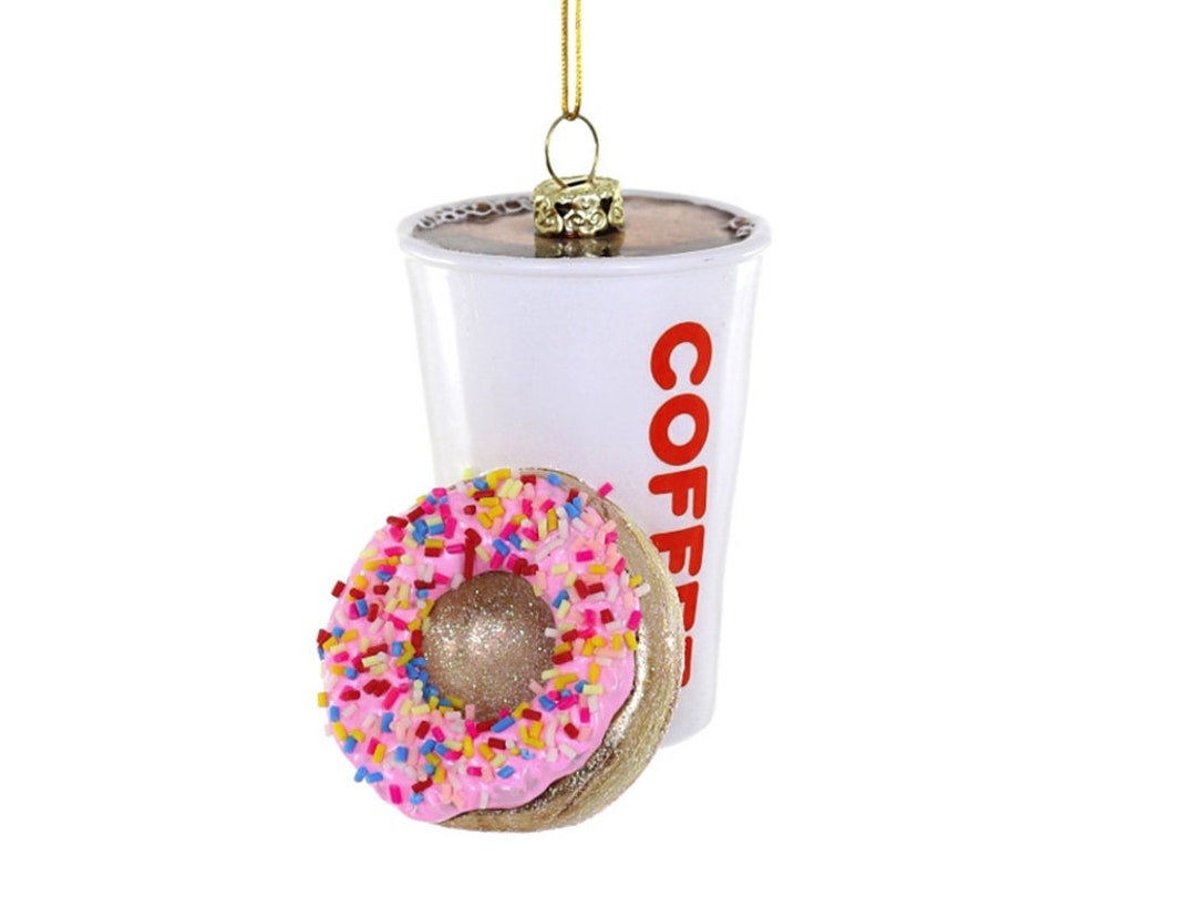 Coffee N' Donuts Glass Christmas Ornament - Etsy