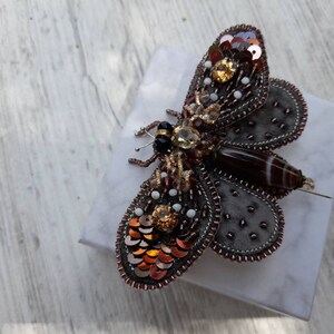 Beaded Butterfly Brooch Pin, Moth Brooch Pin, Embroidery Brooch Pin for ...