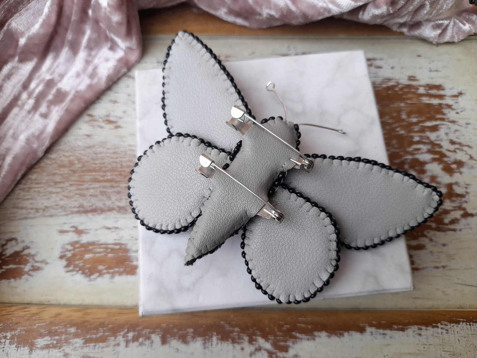 Hand Embroidered Moth Butterfly Brooch Pin, Beaded Insect Brooch Pin ...