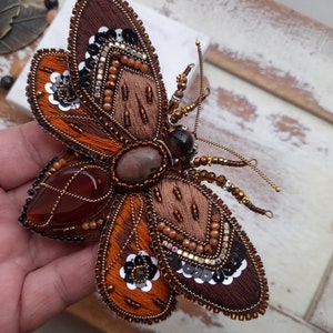 Beaded Butterfly Brooch Pin, Moth Brooch Pin, Embroidery Brooch Pin for ...