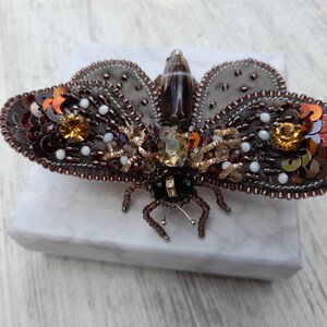 Beaded Butterfly Brooch Pin, Moth Brooch Pin, Embroidery Brooch Pin for ...