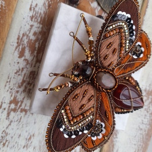 Beaded Butterfly Brooch Pin, Moth Brooch Pin, Embroidery Brooch Pin for ...
