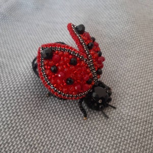 Ladybug Pin / Ladybug Brooch/ Small Red Brooch Pin/ Beaded Brooch ...