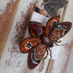 Beaded Butterfly Brooch Pin, Moth Brooch Pin, Embroidery Brooch Pin for ...