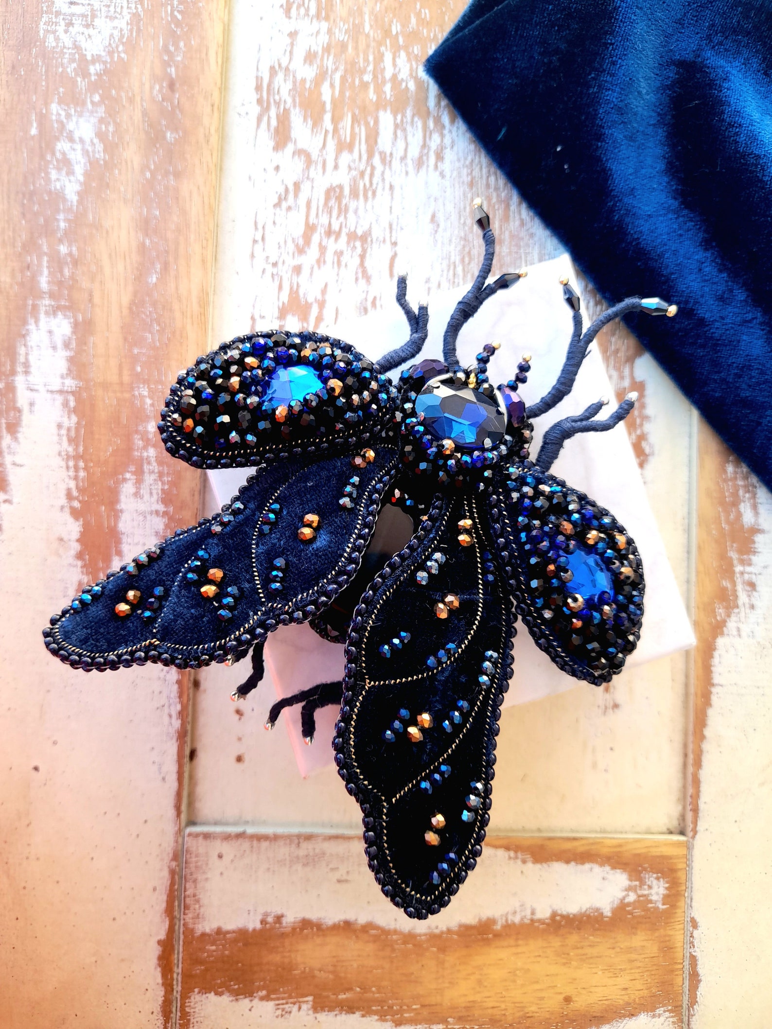 Beaded Insect Fly Cicada Brooch Pin Moon Moth Butterfly Brooch, Scarab ...