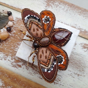 Beaded Butterfly Brooch Pin, Moth Brooch Pin, Embroidery Brooch Pin for ...