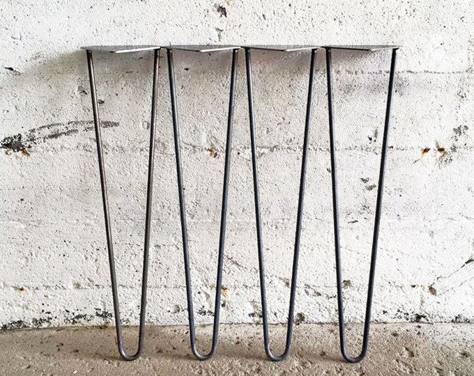 Set of 4 (27'' to 29'') Raw Steel Hairpin Legs | 27'', 28'', 29'' | Two ...