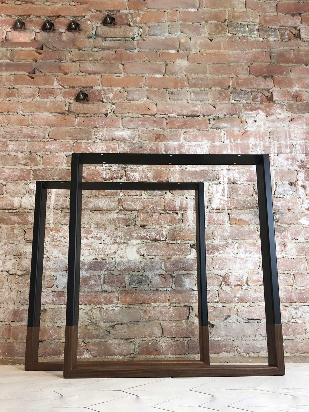 U Shape Table Legs Steel and Wood U Style Table Legs - Etsy