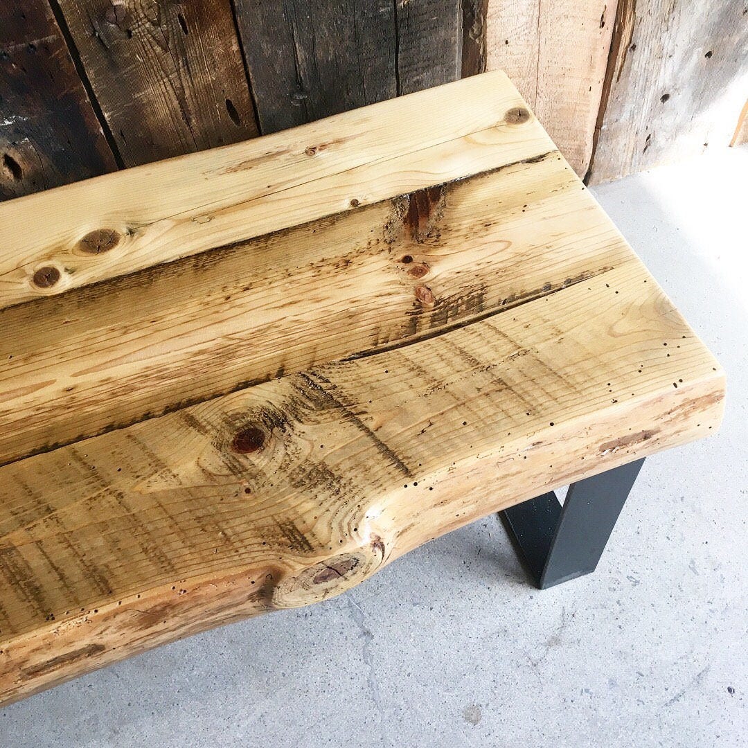 Thick Reclaimed Wood Coffee Table Living Room Table Low Table or Bench ...