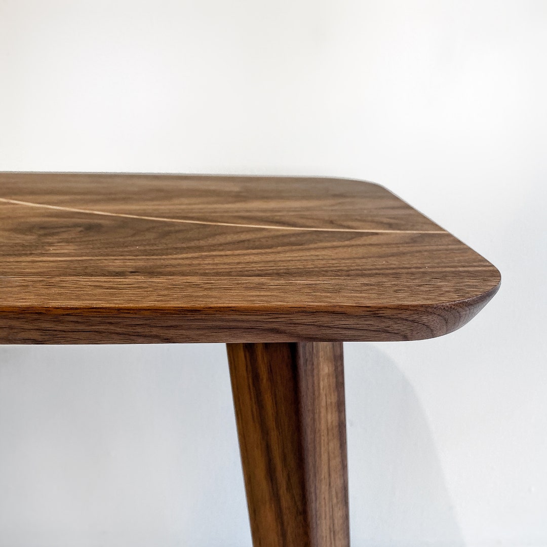 Handcrafted Walnut Side Table With Oak Insert - Etsy