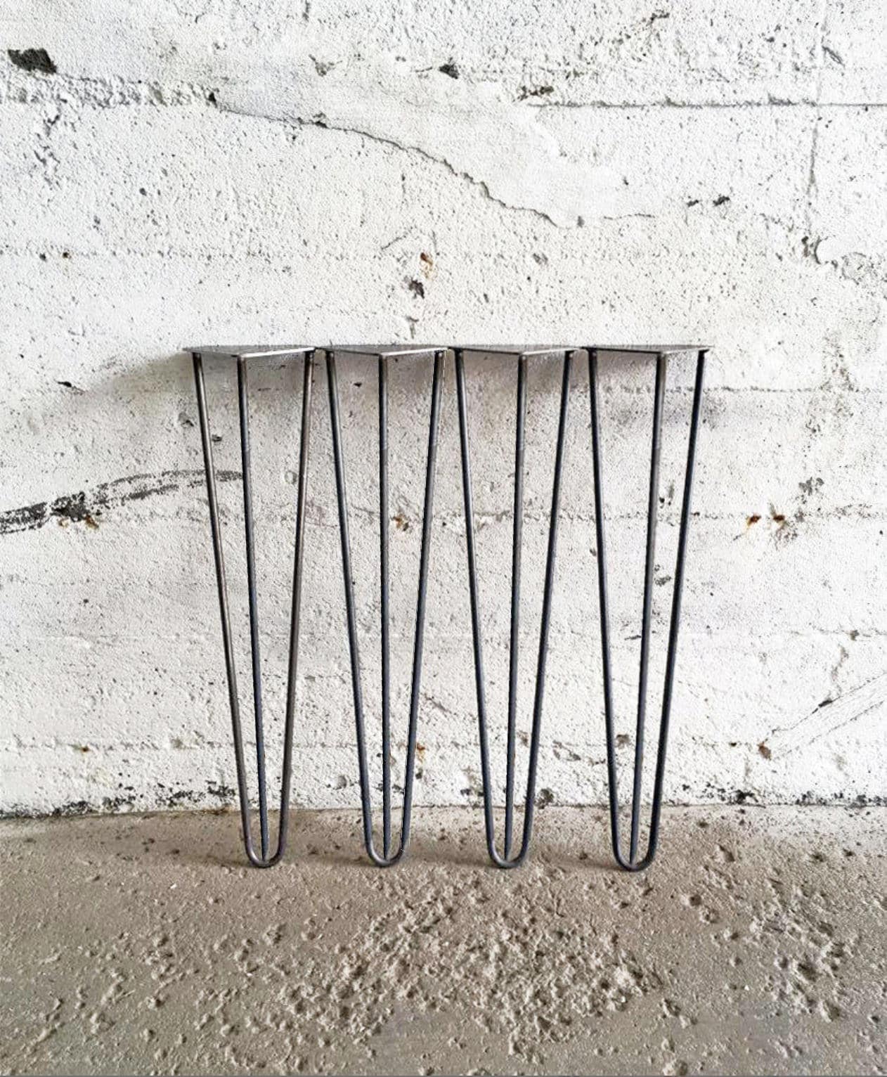 Set of 4 27'' to 29'' Raw Steel Hairpin Legs - Etsy