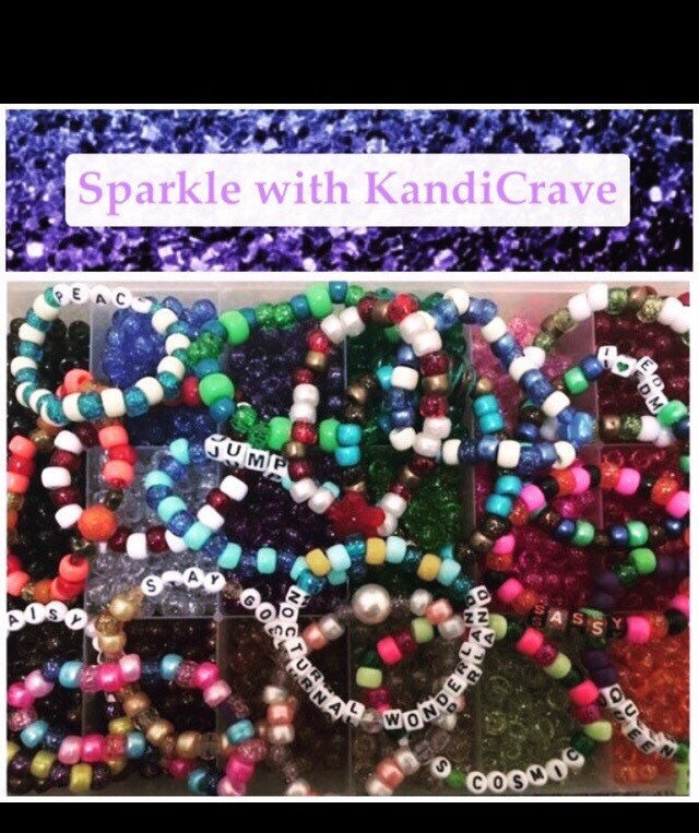 10 Glitter Kandi Bracelets- Customize 3 - Etsy