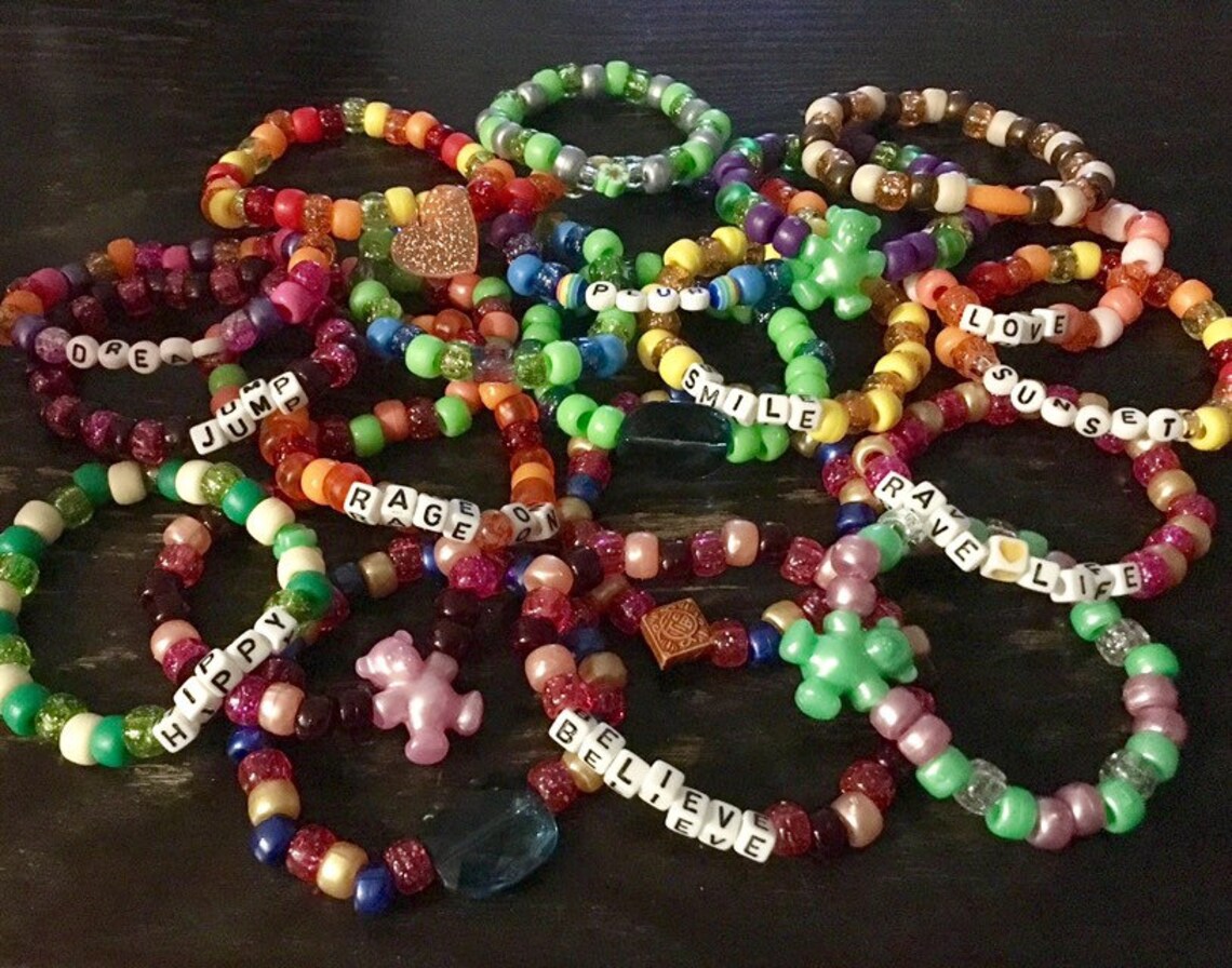 10 Glitter Kandi Bracelets Customize 3 - Etsy 10 Glitter Kandi Bracelets Customize 3 - Etsy