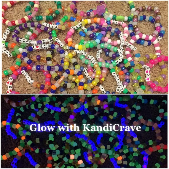 10 Glow Kandi bracelets customize 3 | Etsy 10 Glow Kandi bracelets customize 3 | Etsy