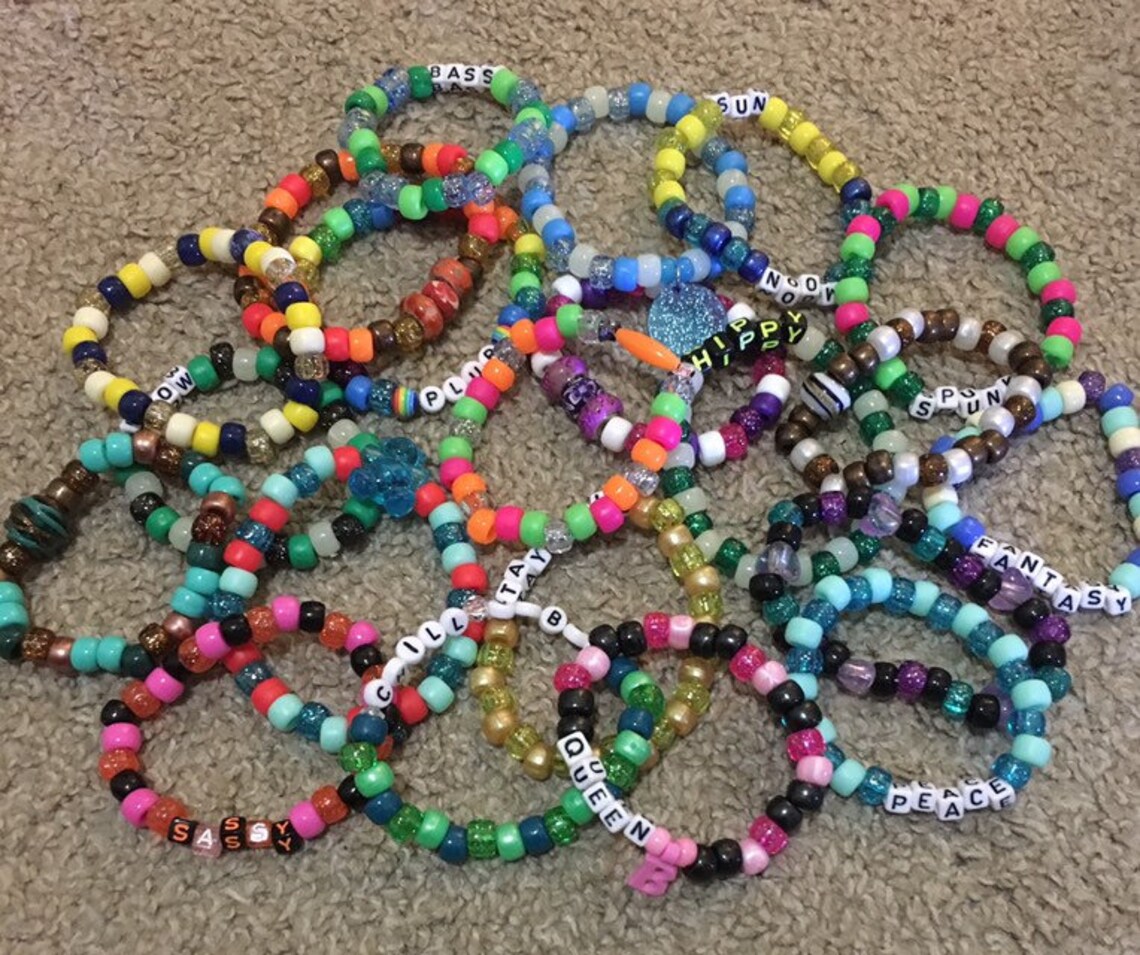 10 Glitter Kandi Bracelets Customize 3 - Etsy 10 Glitter Kandi Bracelets Customize 3 - Etsy