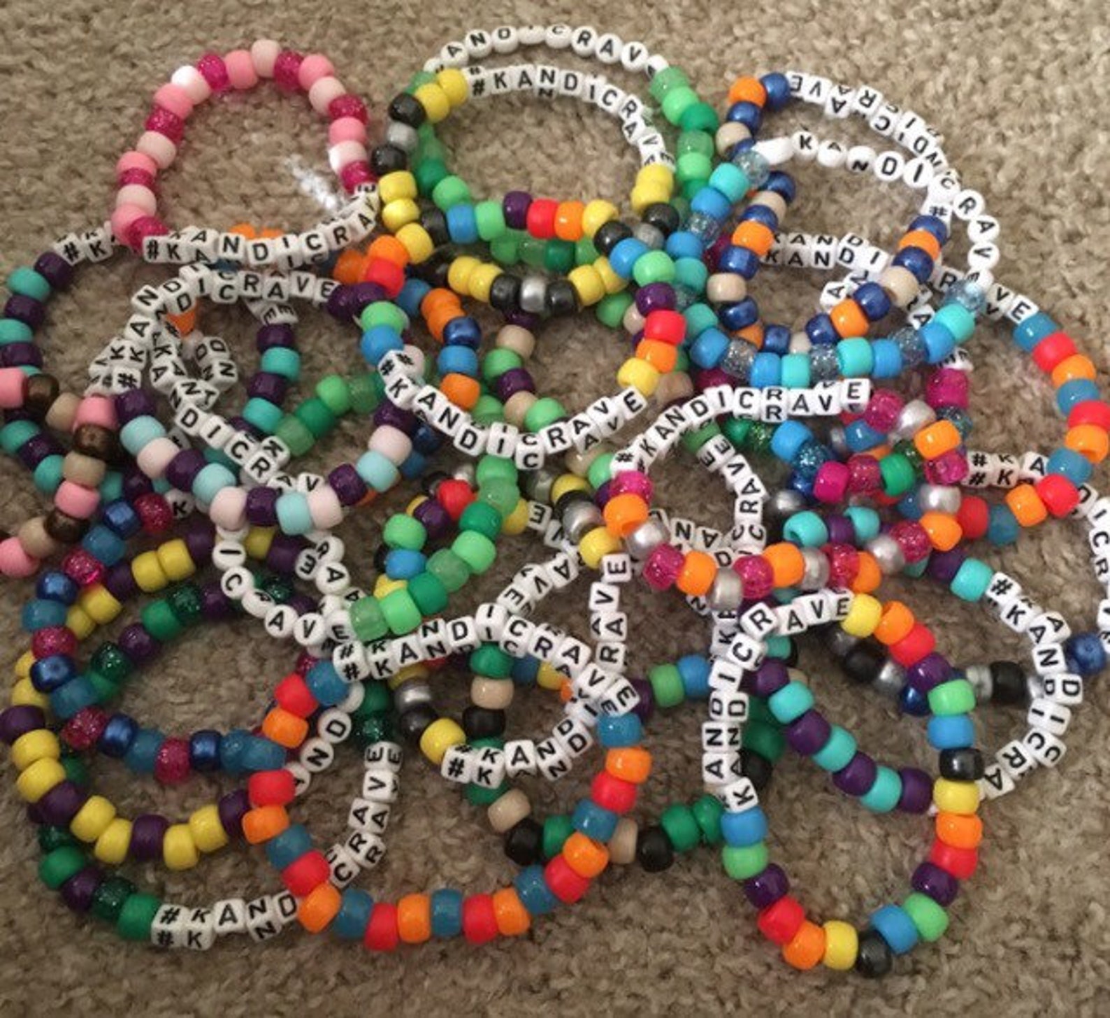 Customize 5 Hashtag Kandi Bracelets - Etsy