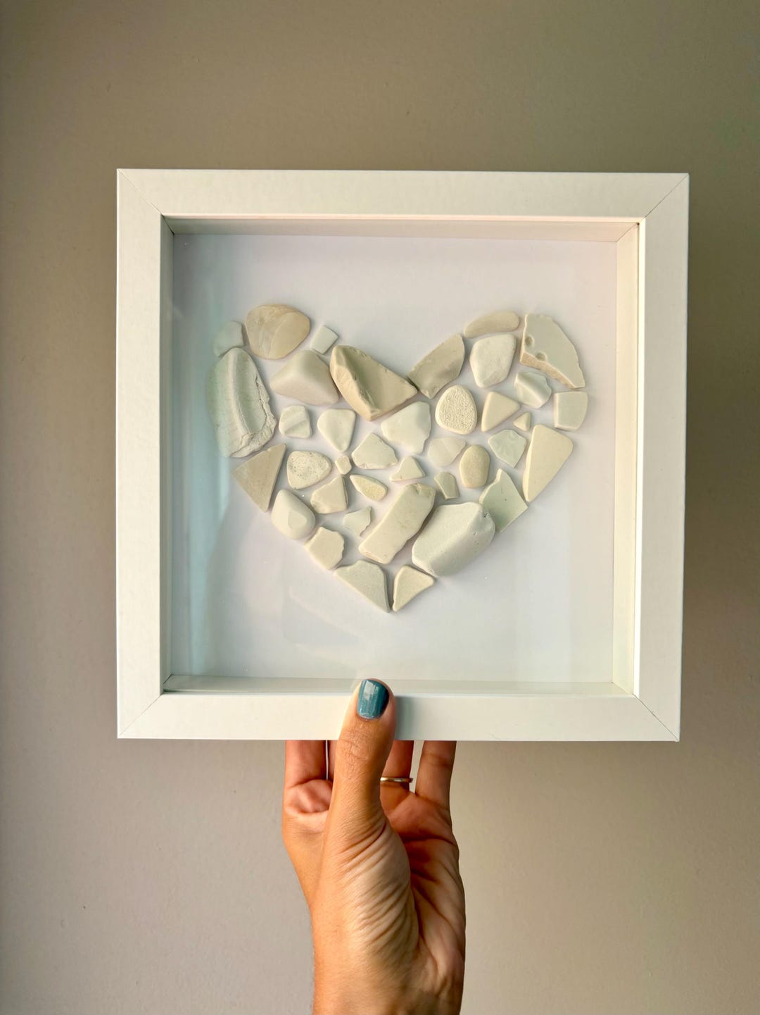 Michigan Beach Comber Shadowbox Porcelain Heart Michigan Art Beach ...