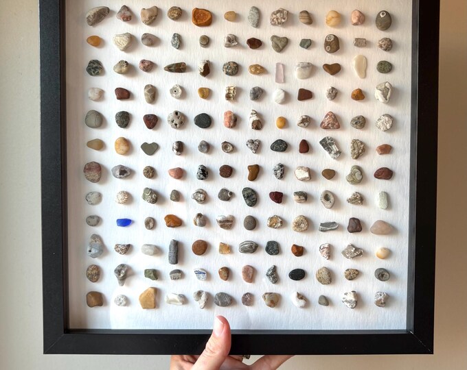 Michigan Rock Shadowbox | Michigan Beach Glass | Michigan Art | Beach ...