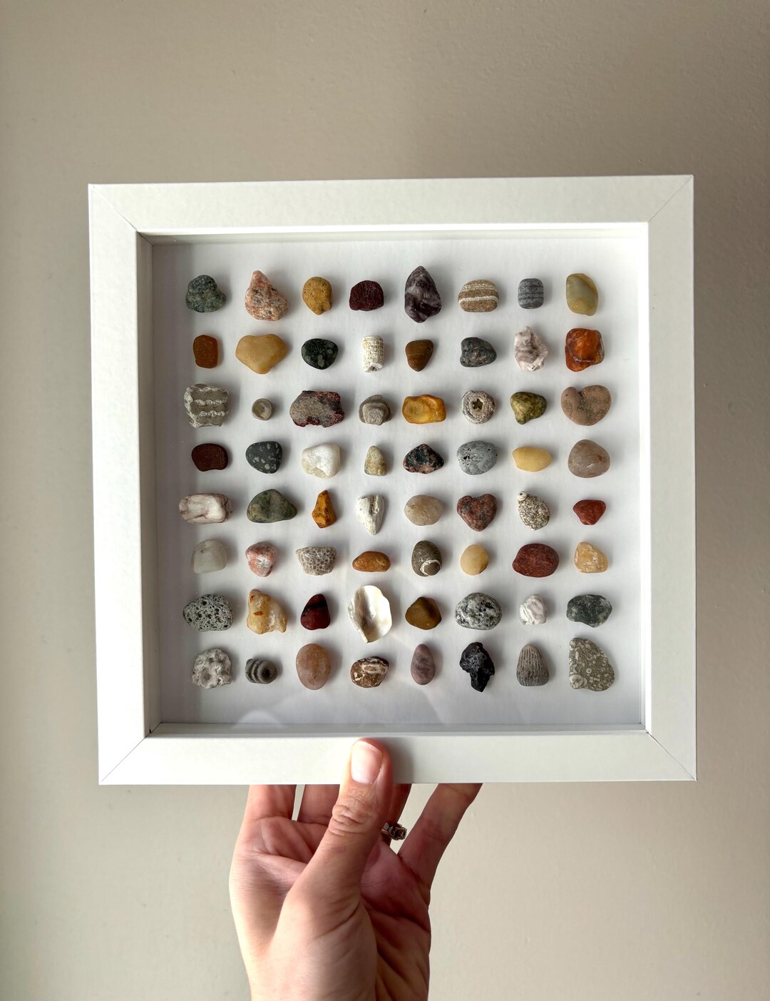 Michigan Rock Shadowbox | Michigan Beach Glass | Michigan Art | Beach ...