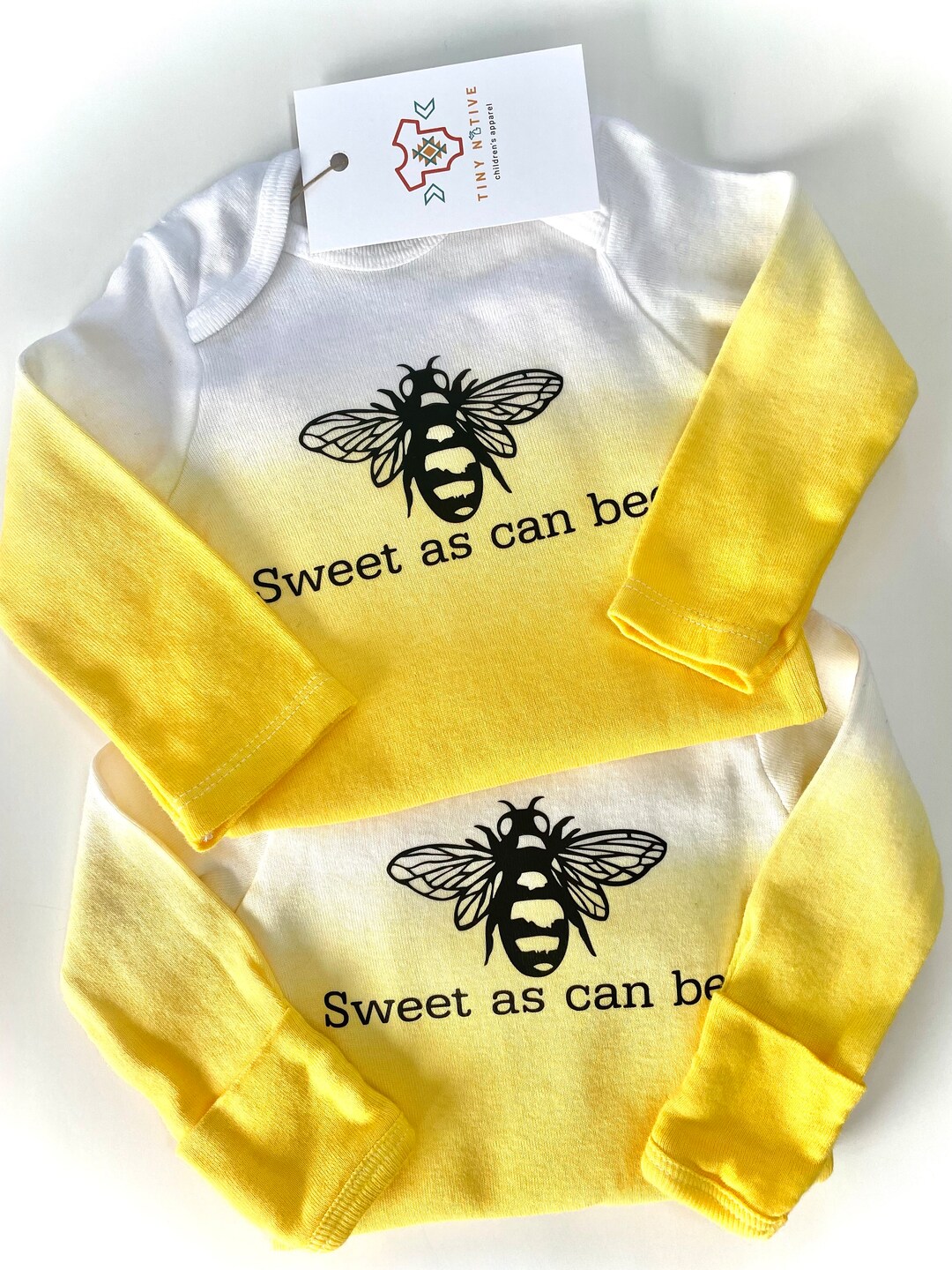 Dip Dyed Bee Bodysuit | Sweet as Can Bee | Bee Baby Bodysuit | Bee Baby ...