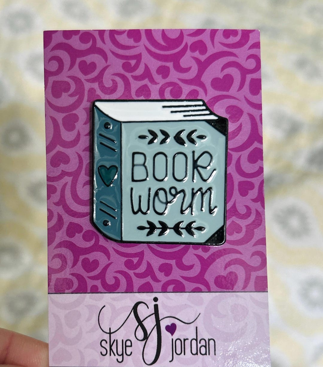 Book Worm Enamel Pin Bookish Enamel Pin Books and Coffee Enamel Pin ...