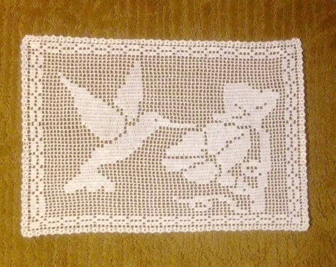 Hummingbird Filet Crochet Handmade Art Work Doilie-wall Hanging - Etsy