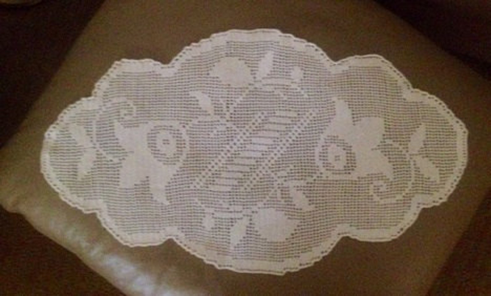 Tulip Filet Crocheted Handmade Art Work Doilie. - Etsy