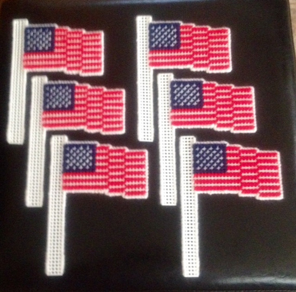 American Flags Plastic Canvas Handmade for Car Antenna-plants-windows ...