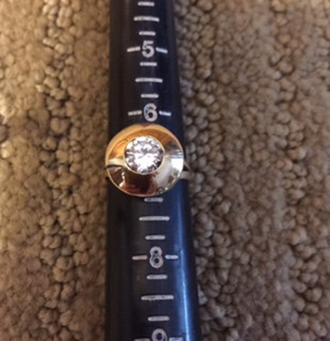 14 Kt. Solid Yellow Gold Bezel Set Cubic Zirconia Ring With - Etsy