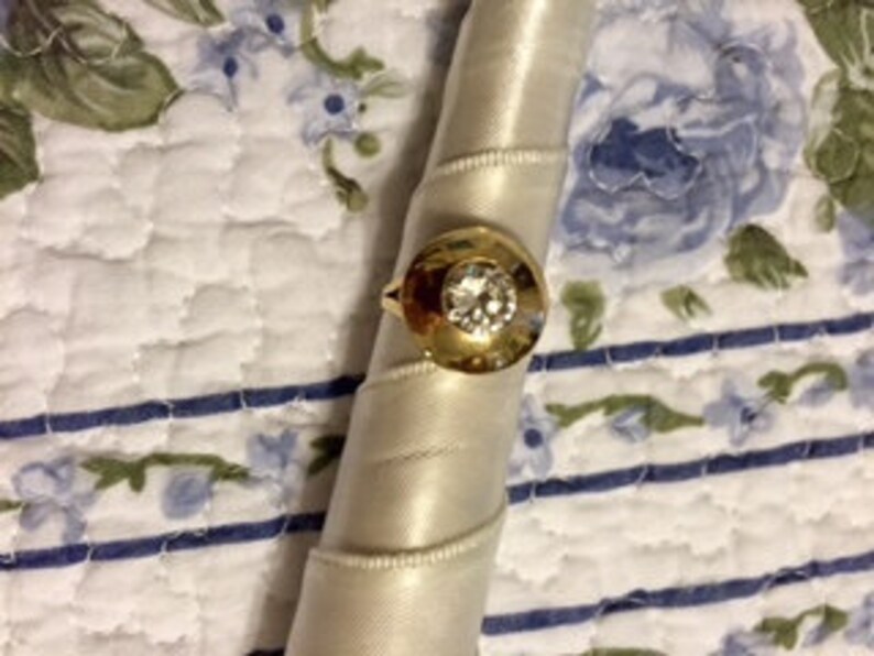 14 Kt. Solid Yellow Gold Bezel Set Cubic Zirconia Ring With - Etsy