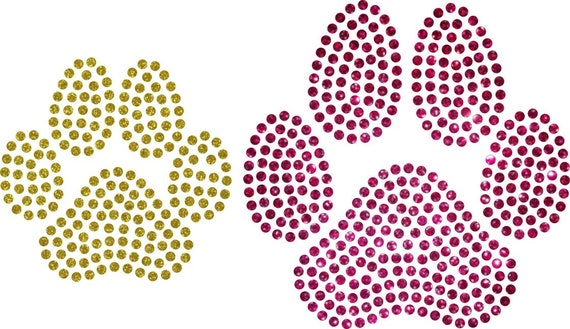 Paw Prints Set of Two Rhinestone Pattern Transfer SVG Instant | Etsy
