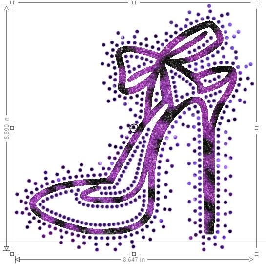 High Heel Shoe Glitter HTV and Rhinestones Pattern Transfer - Etsy