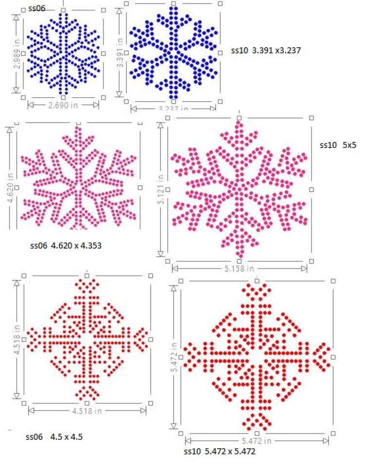 Snowflake Set Rhinestone SVG File Transter Instant Download File - Etsy