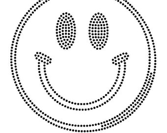 Happy Face Transfer Instant Download File Rhinestones | Etsy