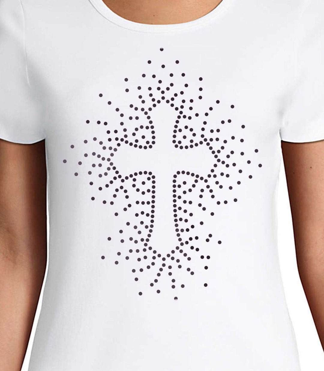 Cross Rhinestones Scattered Pattern Transfer Instant Download SVG File ...