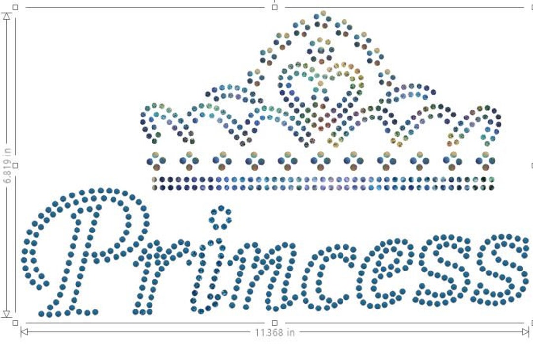 Princess Tiara Rhinestones Pattern Transter SVG Instant - Etsy