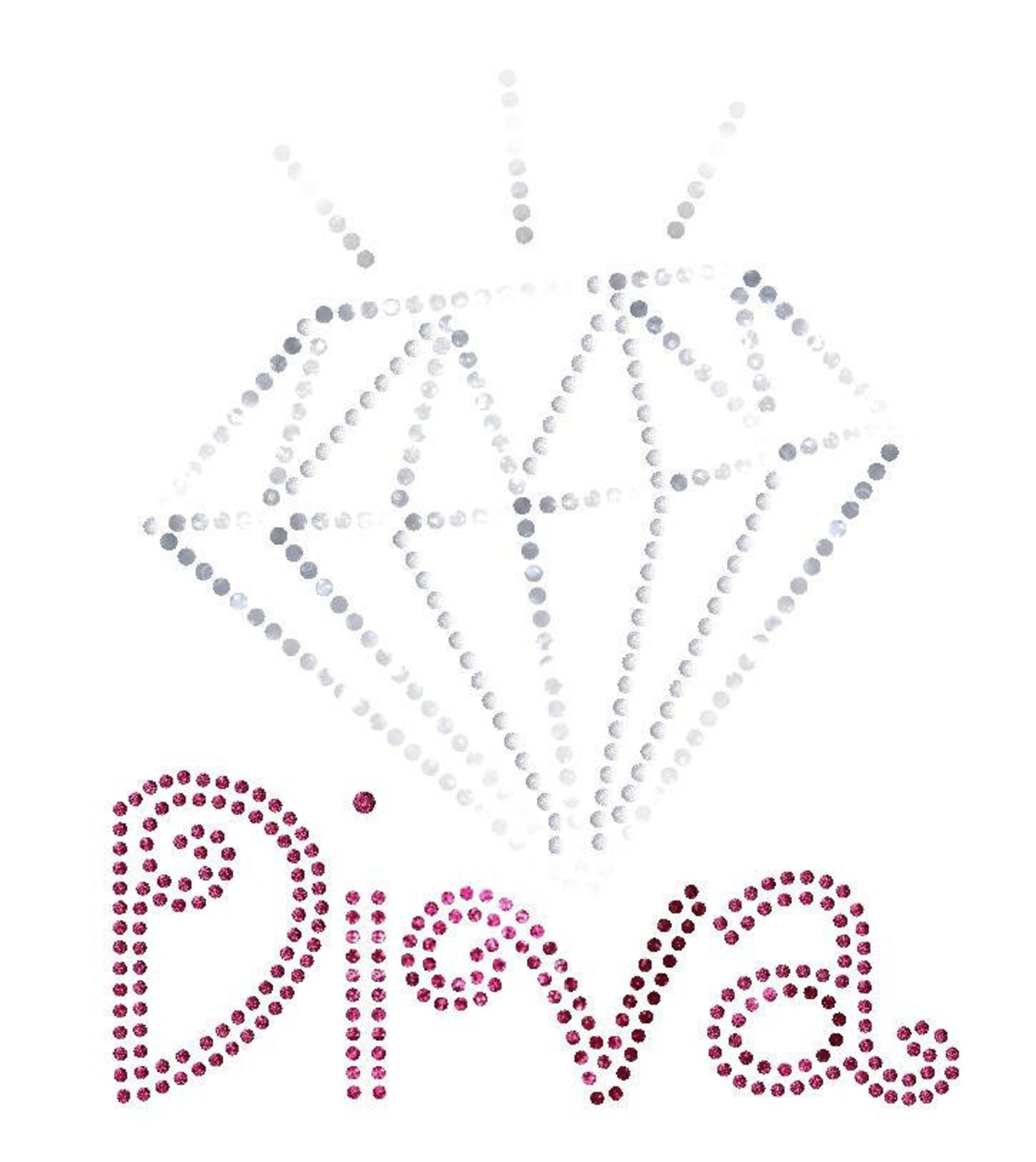 SVG Diamond Diva Transter Instant Download File, Rhinetone Template - Etsy