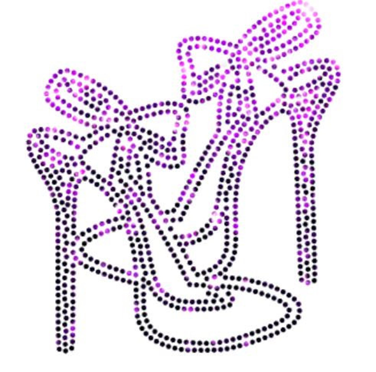 SVG File High Heel Shoes Rhinestones Pattern Transfer Instant - Etsy