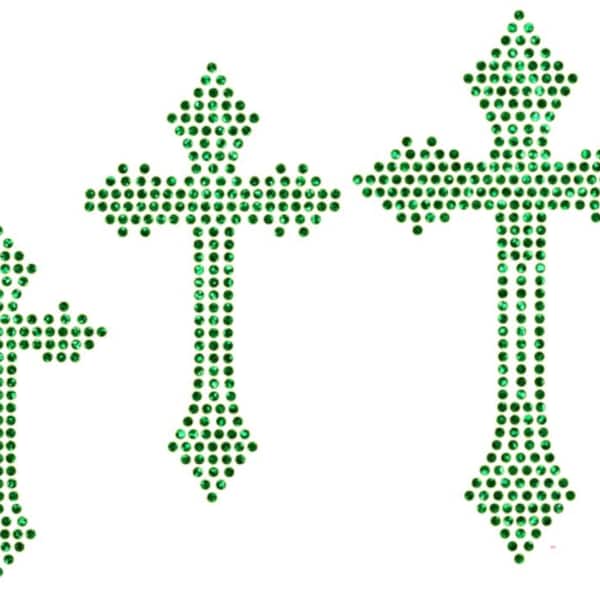 Rhinestone Cross Transfer - Etsy